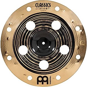Meinl Cymbals Classics Custom Dual 16" Trash China Cymbal with Holes, Dark and Brilliant Finish — Made in Germany — for Rock, Metal and Fusion, 2-Year Warranty, (CC16DUTRCH)