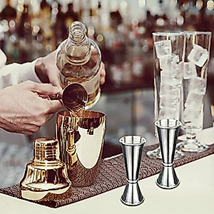 304 Stainless Steel Cocktail Double Jigger Japanese Style Measuring Oz Cup Bar Tool Shot for Bartending Bartender Jiggers Ounce Measurements Alcohol Drink Markings Perfect Party Silver Kitchen Tools