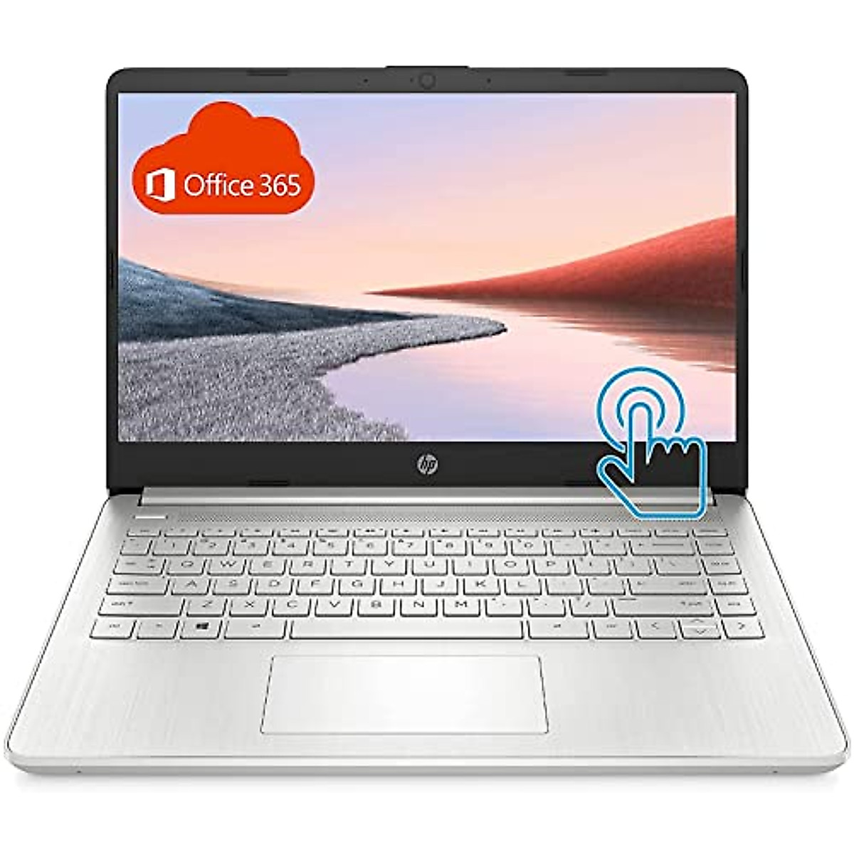HP Premium Laptop (2021 Latest Model), 14" HD Touchscreen, AMD Athlon Processor, 8GB RAM, 192GB SSD, Long Battery Life, Online Conferencing, Natural Silver, Win 10 with Microsoft 365 (Renewed)