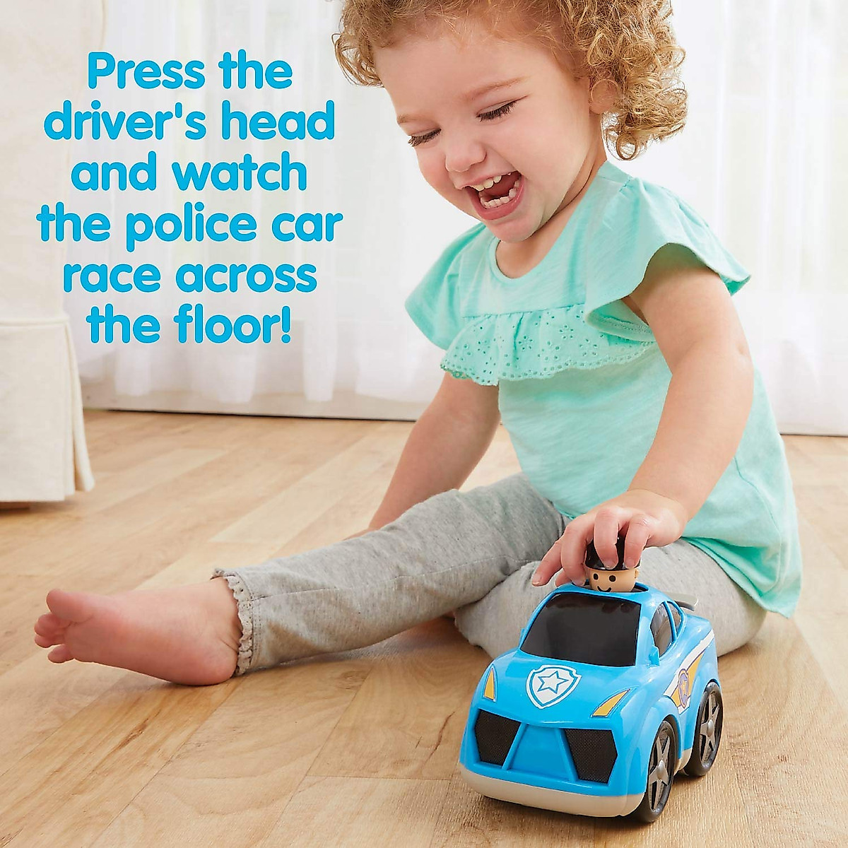 Kidoozie Press ‘n Zoom Police Car - Developmental Activity Toy for Toddlers Ages 12 Months and Older - Great for Fine Motor Skills and Visual Development!