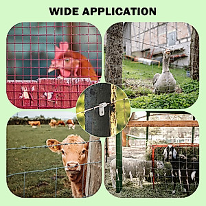 Wire Fence Clips 100 Pcs Stainless Steel Fence Wire Clamps with 100 Pcs Screws, Chicken Cattle Wire Fencing Clips Welded Wire Fence Clamps for 6-16 Gauge