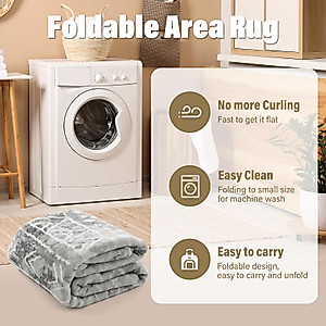 8x10 Washable Large Area Rug for Living Room Non Slip Boho Moroccan Bedroom Rug Indoor Farmhouse Geometric Floor Mat Soft Low Pile Woven Carpet for Classroom Office Under Dining Table(Gray)