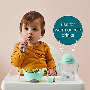 b.box Sippy Cup with Weighted Straw. Drink from any Angle, Leak Proof, Spill Proof, Easy Grip. BPA Free, Dishwasher Safe. For Babies 6m+ to Toddlers (Boysenberry, 8oz)