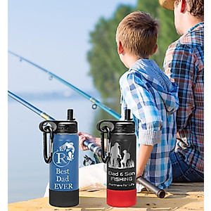 Customized Kids Water Bottle 20oz with Flip-Top Lid and Straw, Personalized Stainless Steel Insulated Flask Sports Kids Thermos Name Engraved for Birthday Boys Girls Kids Custom Gift (Navy Blue)