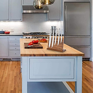 Max K Magnetic Knife Block Holder without Knives - Chef Knife Stand - Magnetic Knife Blocks - Acacia Wood with Solid Base, Anti-Slip, and Won't Tip Over - 10.8" x 3.9" x 8.3"