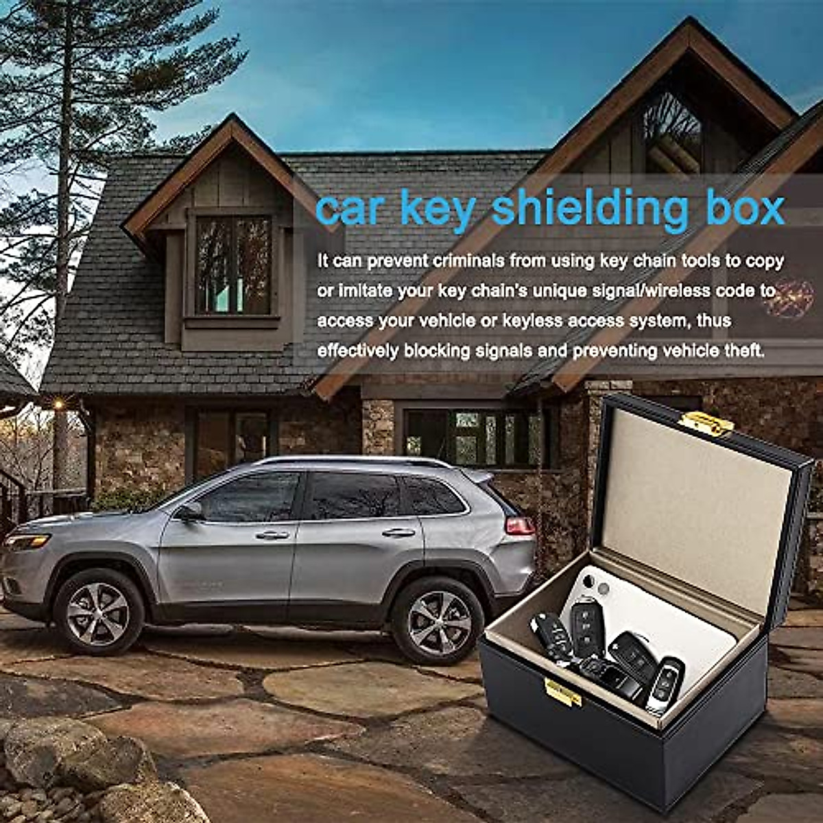 Faraday Box, [Newest Version] Diyife Key Fob Protector, RFID Box for Car Keys, Carbon Fiber Signal Blocker for Keyless Fob, Car Key Signal Blocker Cage, Signal Blocking Box for Car Keys Phones