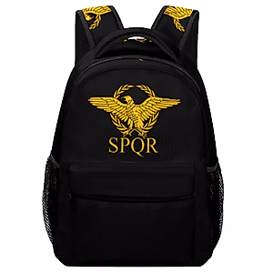 Roman Empire Senate SPQR Flag Laptop Backpack Fashion Shoulder Bag Travel Daypack Bookbags for Men Women