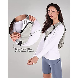 ODODOS Crossbody Sling Bag with Adjustable Straps Small Backpack Lightweight Daypack for Casual Hiking Outdoor Travel, Light Grey