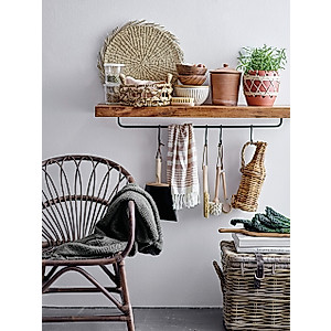 Creative Co-Op Beech Wood Dish Brush with Leather Strap