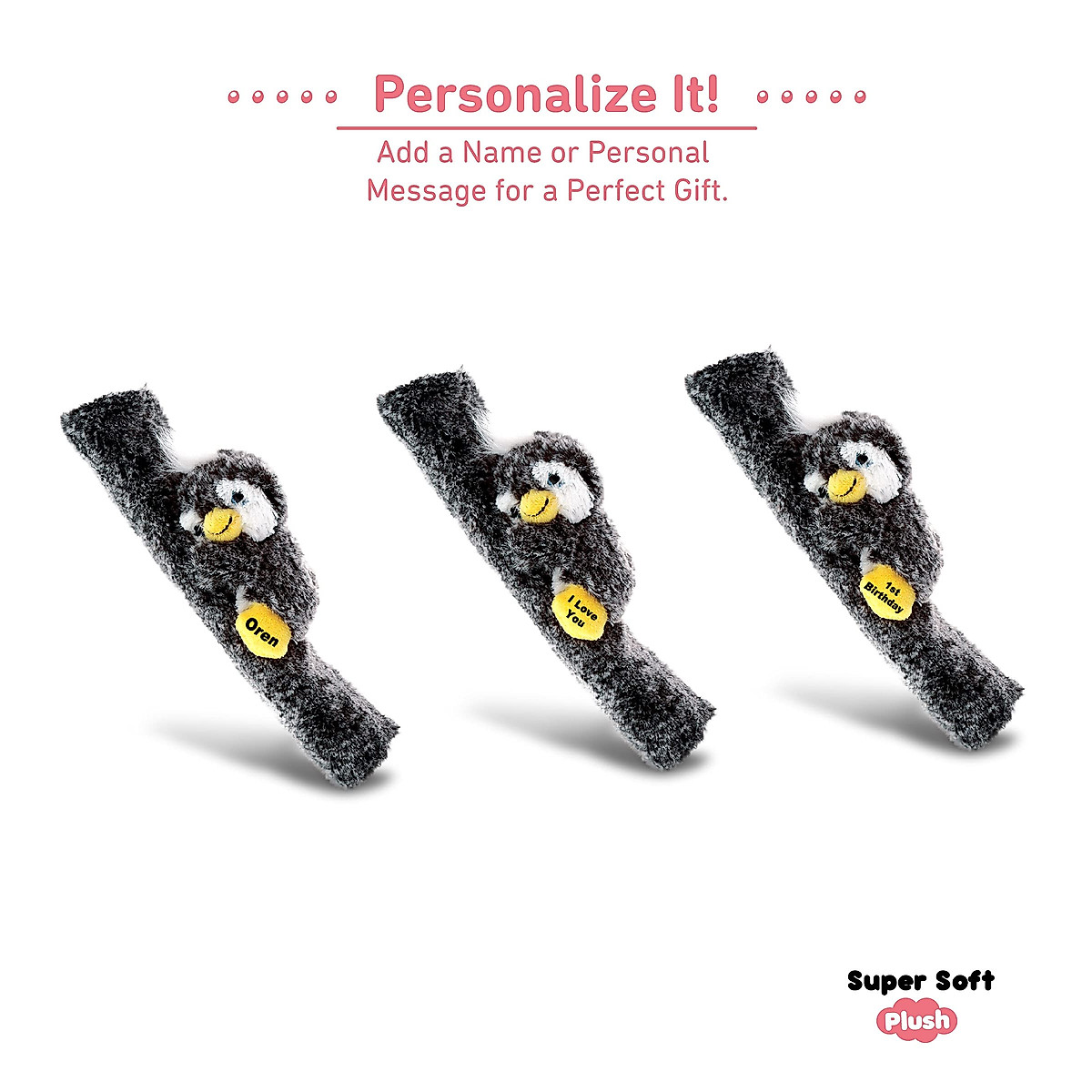 DolliBu Black Penguin Plush Car Seatbelt Cover - Soft Fluffy Cushion Support for Safety Seat Belt Strap Cover, Decorative Wild Life Stuffed Animal Padded Toy Cute Vehicle Accessory for Kids & Adults