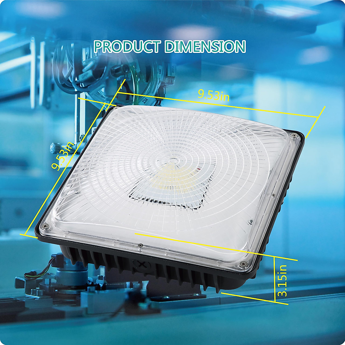 NEW SOONLED LED Canopy Light 45W, AC100-277V,5400Lumens 5000K, ETL & DLC Listed 5-Year Warranty,Waterproof IP65 Canopy LED Light, Square LED Canopy Lights Outdoor