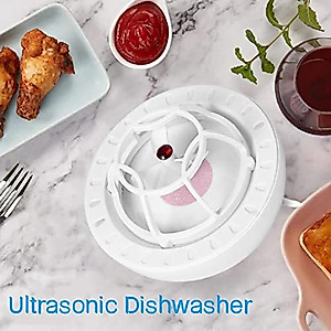 Mini Ultrasonic Dishwasher Multifunctional Household USB Portable Compact Dish Washing Machine for Small Apartment Office and Home Kitchen(Red)