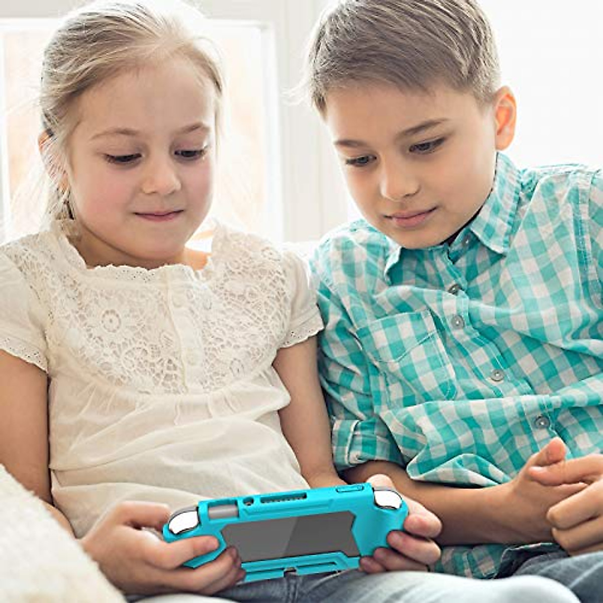 Switch Lite Protective Case Compatible with Nintendo Switch Lite, Kmasic Full-Body Rugged Protection Switch Lite Cover Built-in Screen Protector, Anti-Scratch Cover for Nintendo Switch Lite Skin, Blue