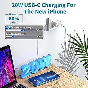 [Apple MFi Certified] iPhone 14 13 Fast Charger, Linocell 2Pack 20W USB-C Power Delivery Wall Charger Plug+6FT Type-C to Lightning Cable Quick Charge for iPhone 14/14 Pro/13/12/11/XS/XR/X/iPad/AirPods