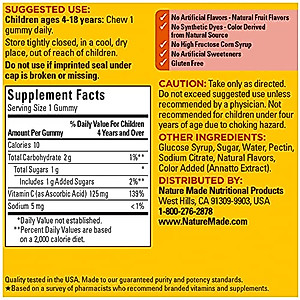 Nature Made Kids First Vitamin C Gummies, Dietary Supplement for Immune Support, 110 Gummies, 110 Day Supply