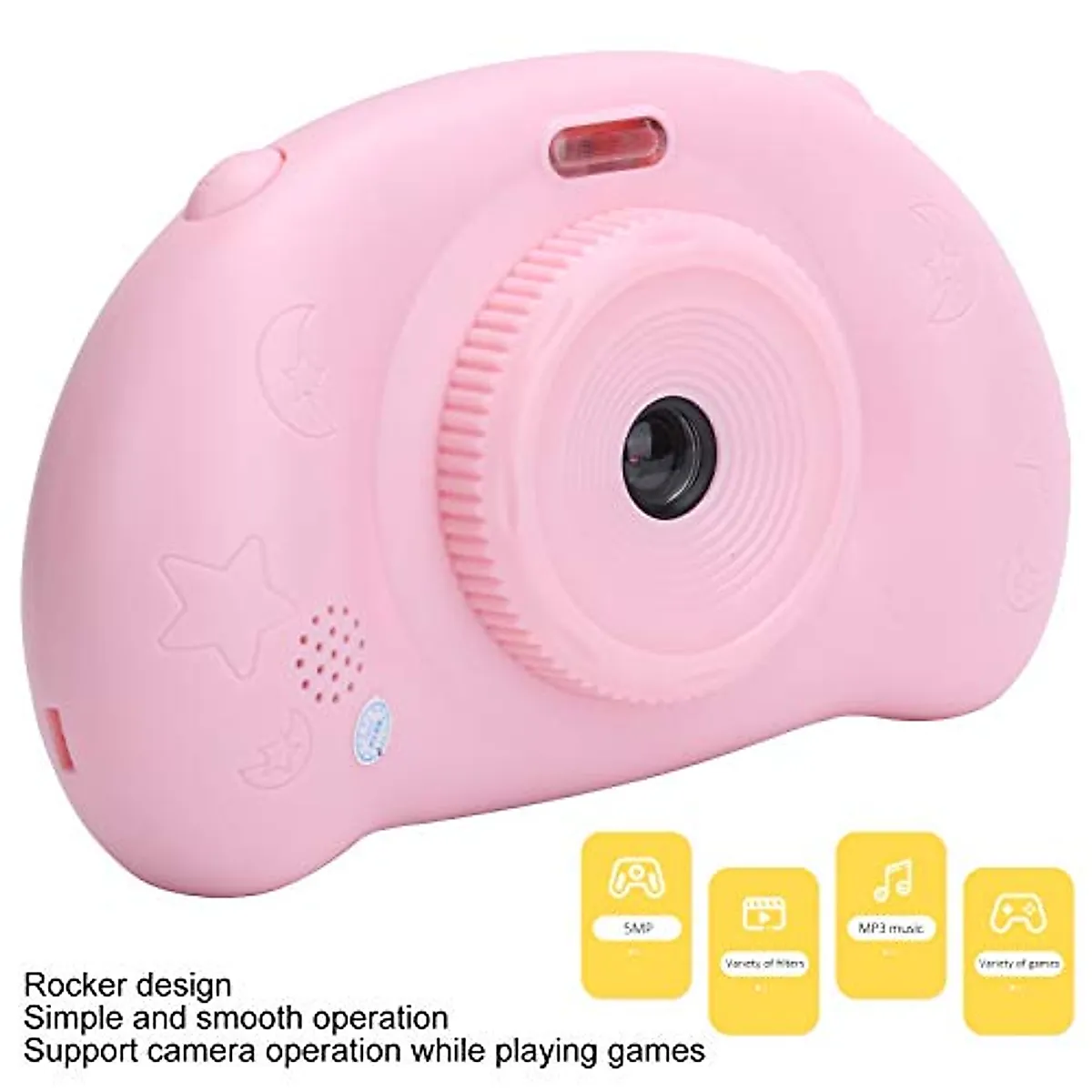 Children Camera, Simple and Smooth LCD Kid Camera Multi‑Function for Children for Catching(Pink)