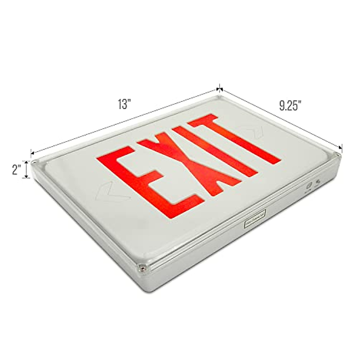 eTopLighting LED Exit Sign Emergency Light, Wall or Ceiling Mount LED Exit Lighting, Battery Backup, Red Lettering, AGG745