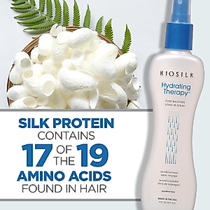 BioSilk Hydrating Therapy Pure Moisture Leave-In Spray, Replenishes Hair Moisture & Protects From Frizz, Sulfate, Paraben, & Cruelty-Free, 7 Oz