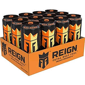 Reign Total Body Fuel, Orange Dreamsicle, Fitness & Performance Drink, 16 Fl Oz (Pack of 12)