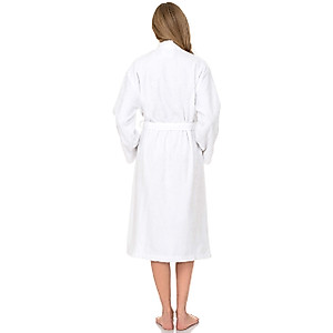TowelSelections Womens Robe, Cotton Terry Cloth Robes for Women, Soft Kimono Bathrobe for Women Medium/Large White
