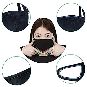 Yiiza Fashion Mouth Protection Unisex Washable and Reusable Cotton Warm Face Protection with Adjustable Bridge Design (3-Pack Black) (1)