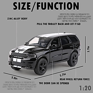COOLPUR 1/36 Scale Durang Car Model Off-Road Diecast Toy Vehicle Zinc Alloy Metal Pull Back Powered Vehicles Mode for Kids,Adult,Boyfriend Gift(Black)