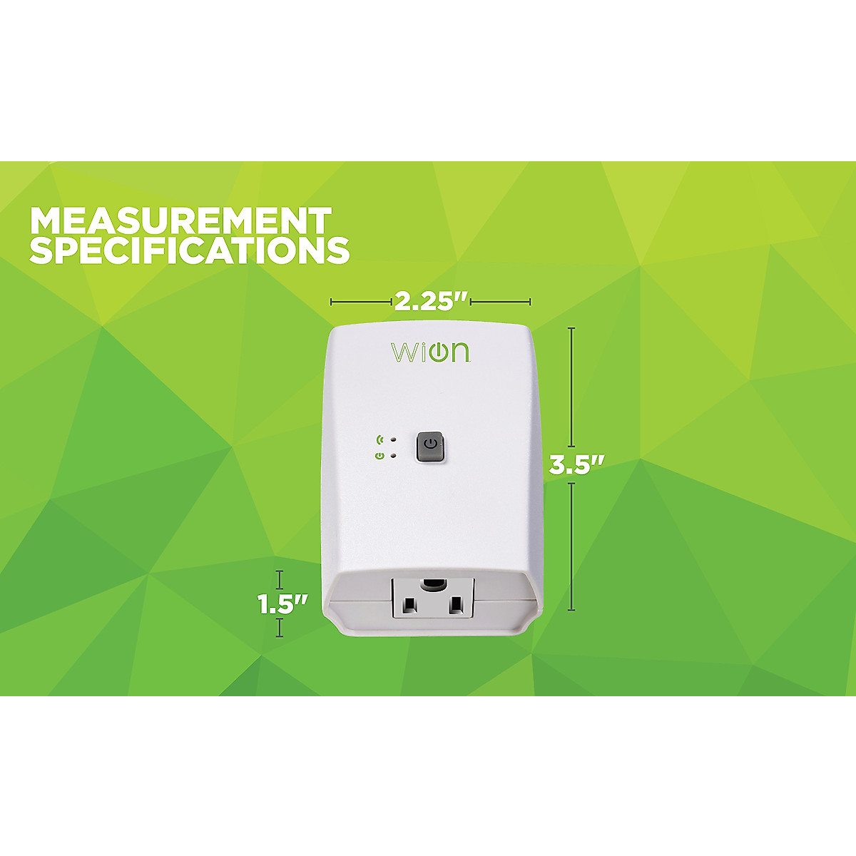WiOn 50050 Indoor WiFi Plug With 1 Grounded Outlet, White