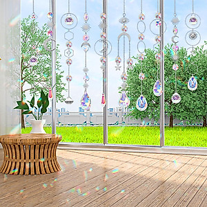 HYBEADS 200 Pcs DIY Suncatcher Making Kits for Adults Crystal Sun Catchers Crafts with Hooks Chains Pendants Rainbow Maker for Window Hanging Prism Indoor Outdoor Garden Xmas Wedding Party Decor