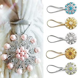 Pearl Magnetic Curtain Tieback Magnet Window Screening Clip Living Room Accessories Elegant Curtains Buckle Tie Backs Holder (Color : Small, Size : As Show)