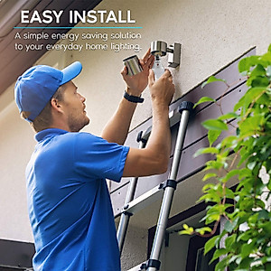 LUXRITE A19 LED Dusk to Dawn Light Bulbs Outdoor Lighting, 60 Watt Equivalent, Enclosed Fixture Rated, Automatic On Off Sensor, 3000K Soft White, 800 Lumens, Damp Rated, E26 Base (2 Pack)