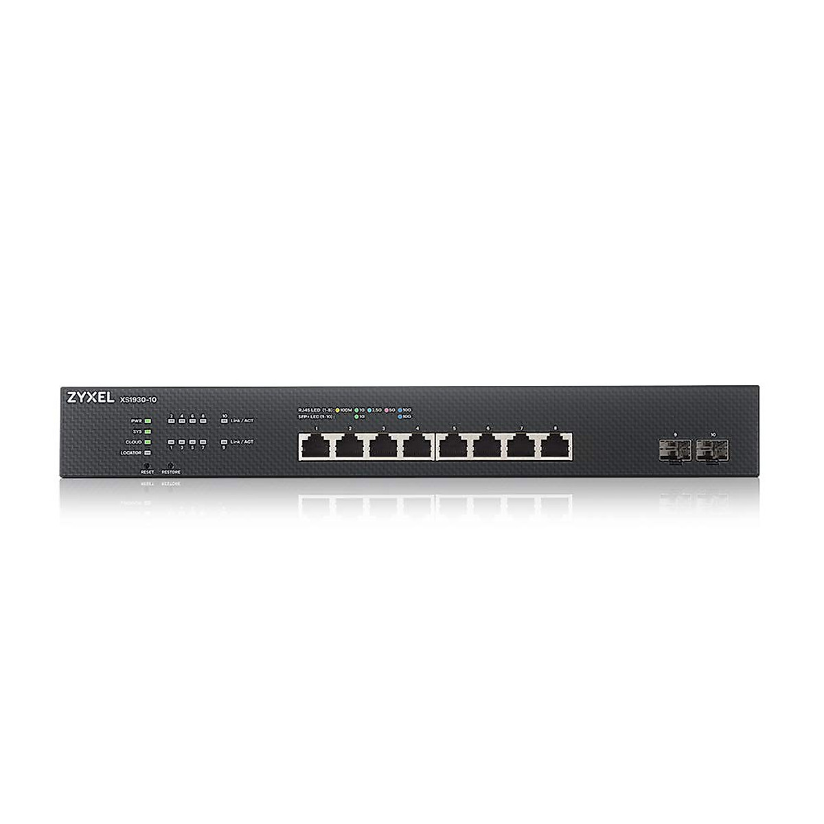 Zyxel 8-Port Multi-Gigabit Ethernet Smart-L2+ Managed Switch | 2X 10G Ethernet | 2X 10G SFP+ | Optional Nebula Cloud | Rackmount | Limited Lifetime [XMG1930-30HP]