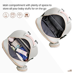 LOVEVOOK Diaper Bag Backpack, Quilted Baby Bag with Changing Pad & Pacifier Holder, Waterproof Travel Diaper Bags for Baby Boys Girls, Stylish and Large Capacity, Light Grey