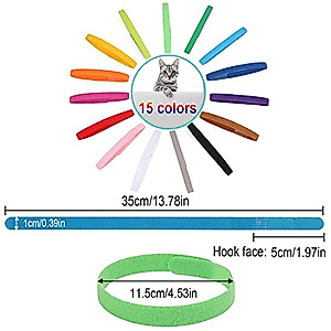 15 Pcs Puppy Whelping Collars Newborn Pet Collars Double-Sided Soft Adjustable ID Bands Puppy Id Collars for Newborn Pet Dog Cat 15 Colors