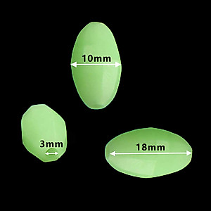 OROOTL Glow Beads Fishing Saltwater, 100pcs Hard Plastic Luminous Fishing Beads Green White Fish Beads Assortment Oval Egg Bead Lures Sea Fishing Tool