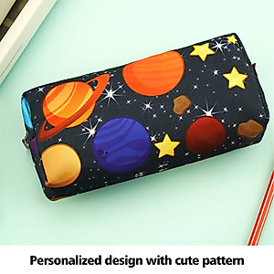 LParkin Space Canvas Galaxy Pencil Case Gifts Pen Bag Pouch Box Gadget Stationary Case Makeup Cosmetic Bag