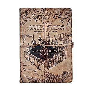 YHB Case for Amazon Fire HD 10 & HD 10 Plus Tablet (11th Generation 2021 Release), Premium PU Leather Folding Stand Multiple Viewing Angles Protective TPU Cover, Marauder's Map Vintage