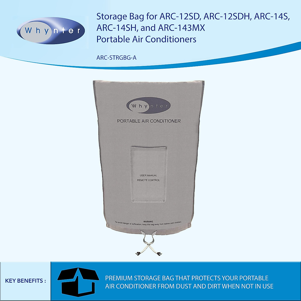 Whynter ARC-STRGBG-A Storage Bag Portable Air Conditioner Models ARC-12SD, ARC-12SDH, ARC-14S, ARC-14SH, ARC-143MX and ARC-141BG