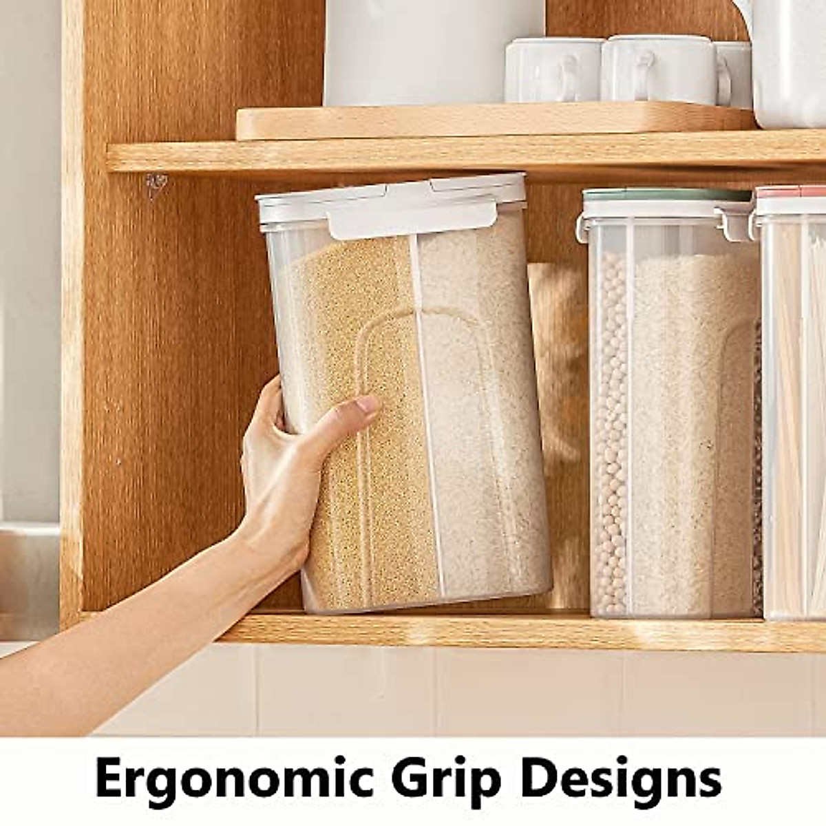 MORNITE Food Airtight Container, Cereal Container Storage, Pasta Spaghetti Container Box Jars for Kitchen Noodles Nuts Snacks Rice,Green