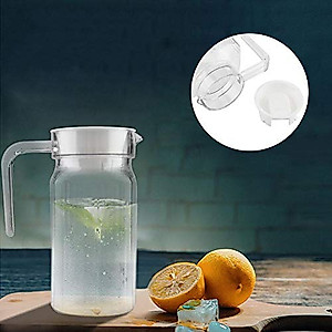 Fdit Acrylic Transparent Juice Bottle Striped Water Ice Cold Juice Jug with Lid great for Homemade Juice & Cold Tea or for Milk Bottles Reusable Drinking Bottles(500ML)
