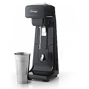 Omega M1000 Commercial Milk Shake Maker Single Spindle, 1/3 Horsepower, Black