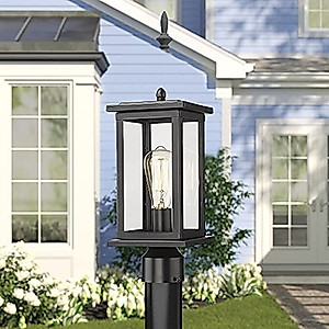 redeast Outdoor Post Light Fixture, 14.3" H Outdoor Post Lantern, Exterior Post Lamp, Outdoor Pillar Lamp for Garden, Porch, Patio, Yard and entryway
