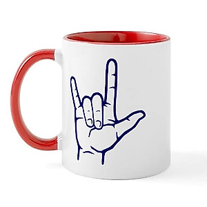 CafePress Dark Blue I Love You Mug Ceramic Coffee Mug, Tea Cup 11 oz