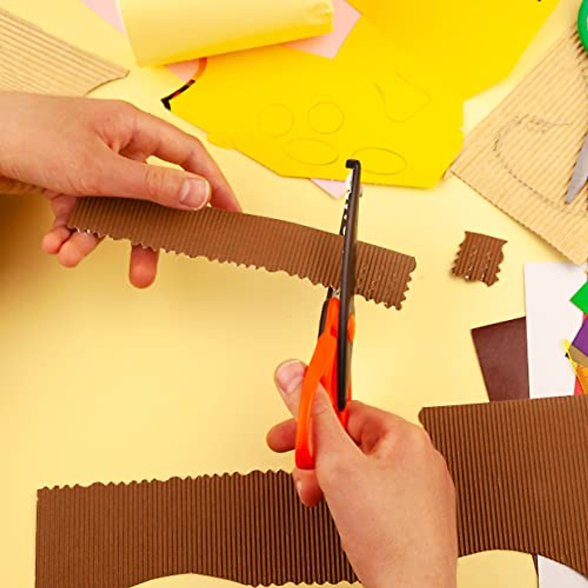 ANNOVA 8 PCS DIY Art & Craft Scissors with a Carrying Bag/Pocket Decorative Edge for Kids Fun Scrapbooking Pattern Scissors