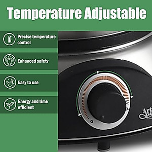 Artestia 14.79-Cup Large Capacity Electric Fondue Pot - 1-QT Ceramic Fondue for Cheese, Chocolat & 2.6-QT S/S Fondue Pot for Broth, Hot Oil, 1500W Temperature Control, 8 Color-Coded Forks, S/S Base