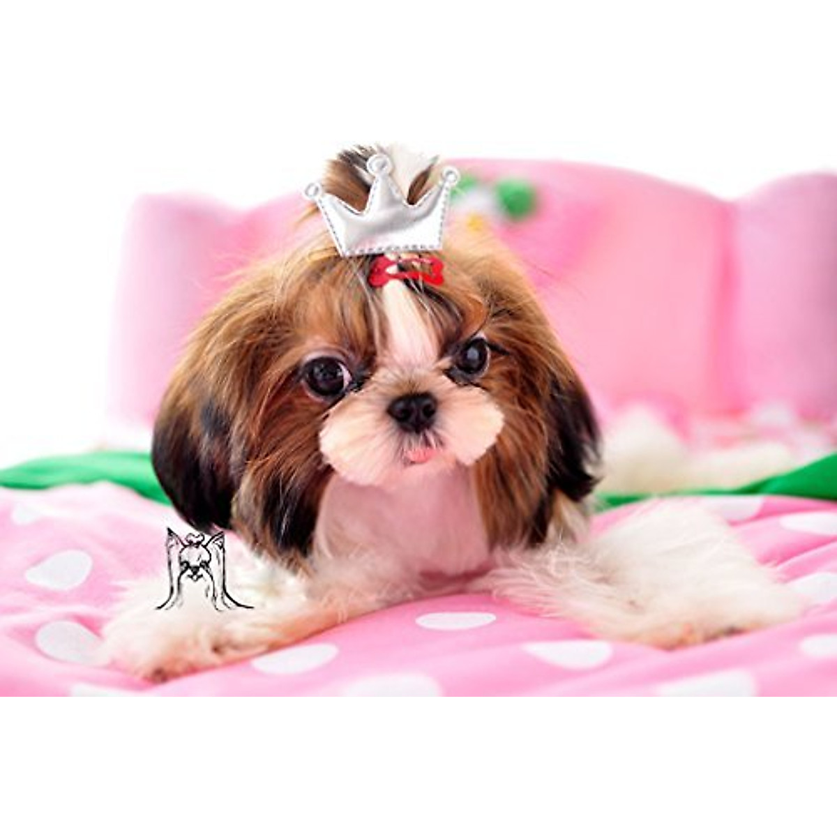 PET SHOW Cute 1" Small Bone Snap Hair Clips Pet Grooming Products Dog Cat Puppy Hair Accessories Random Color Pack of 20