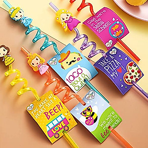 Disneys Princess Birthday Party Supplies Drinking Straws for Girl Party Favors with 2 Cleaning Brush (25+2)