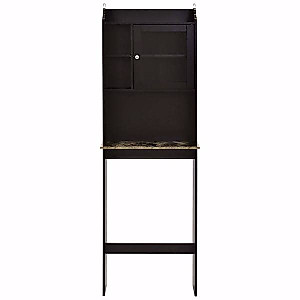 WISCLASS Wood Bathroom Space Saver Cabinet with Barn Doors and Adjustable Shelf, Black