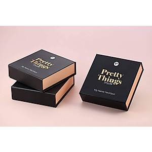 MYKA - Personalized Large “Linda” Circle Pendant Necklace - Custom Made Engraved Beads Charm With Star - Jewelry for Women, Mom, Her, Grandma - Dainty Gift For Mother’s Day, Birthday, Xmas, Christmas