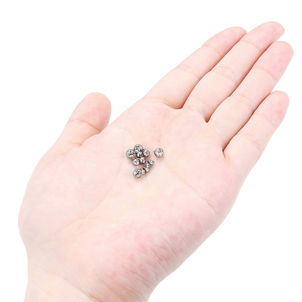 Dyknasz 12PCS 14G Grade 23 Titanium Dermal Anchor Tops Internally Threaded Clear Gem for Women Men