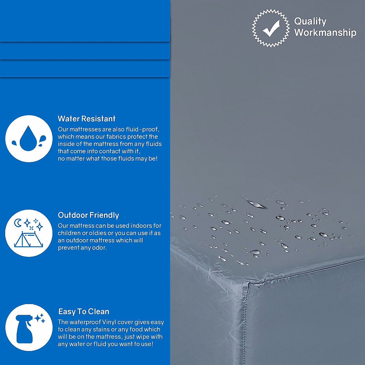 Nutan, 7-Inch Medium Firm Double Sided Tight top Foam Rolled Vinyl Mattress, Twin